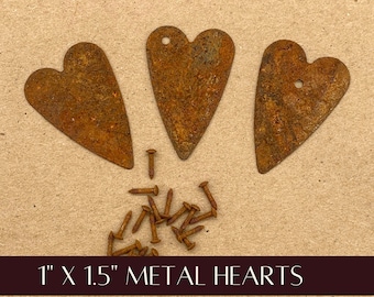 Rusty Tin Heart Garland Tin Hearts Rusty Hearts Craft Supplies Rusty Metal Rusty Garland Etsy