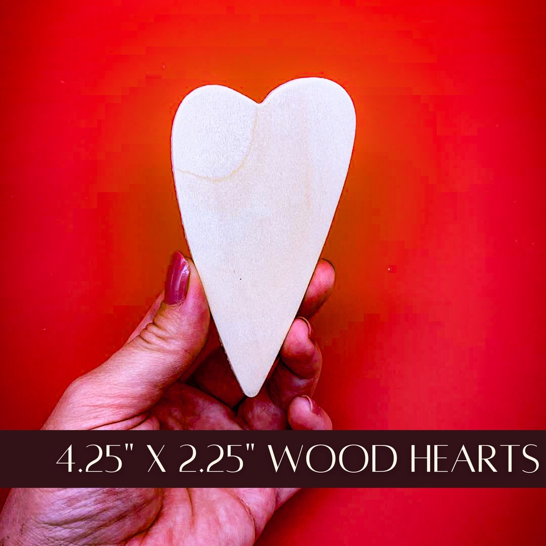 Unfinished Wood Heart, Wooden Shapes for Crafts, Wood Cutouts to Paint ...