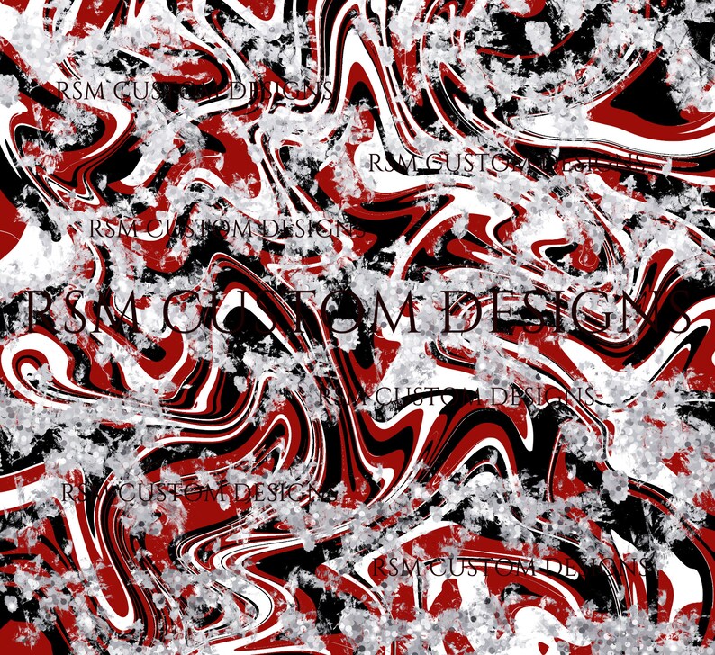 Red Black White Swirl | Silver Glitter | Straight Tumbler Template ...