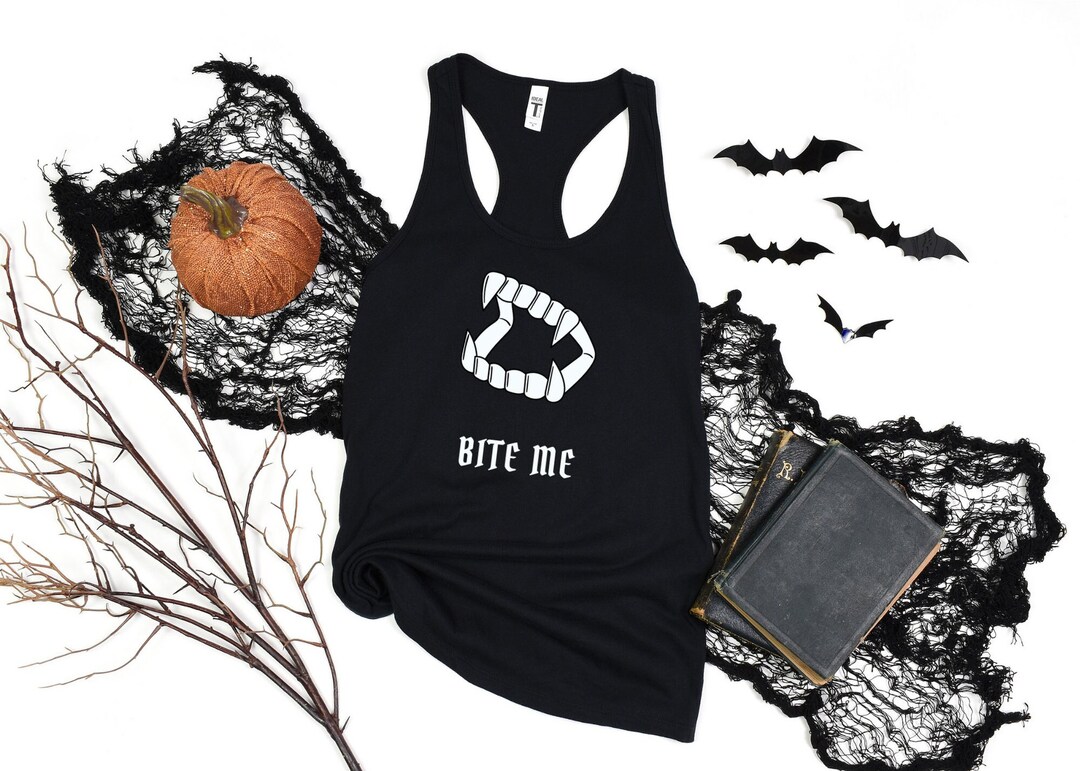 Bite Me Vampire Tank Women's Funny Halloween Tank. Funny - Etsy