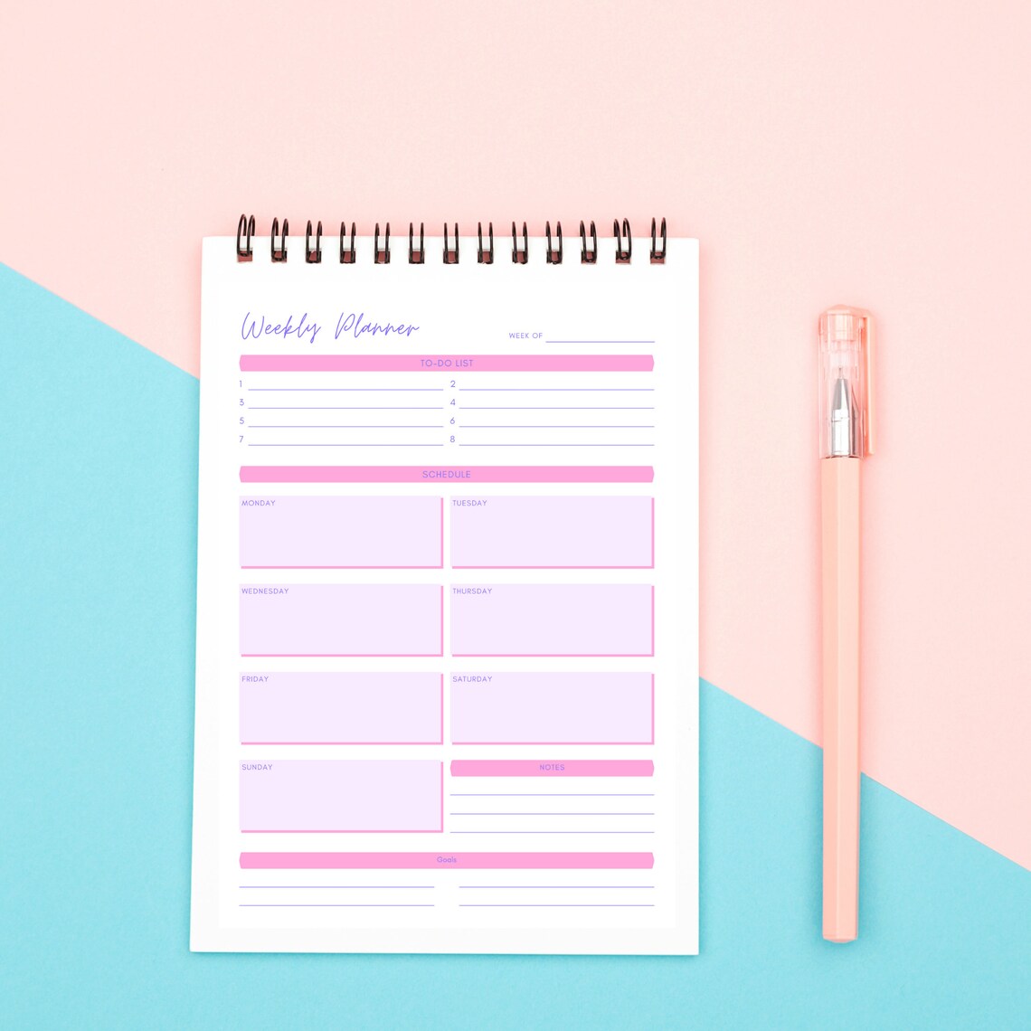 Weekly Planner, Printable Weekly Planner, Digital Weekly Planner ...