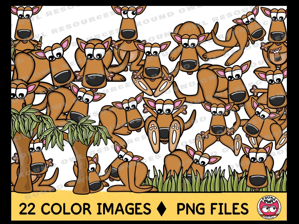 Australian Animals Clipart - Kangaroo #2 - Etsy