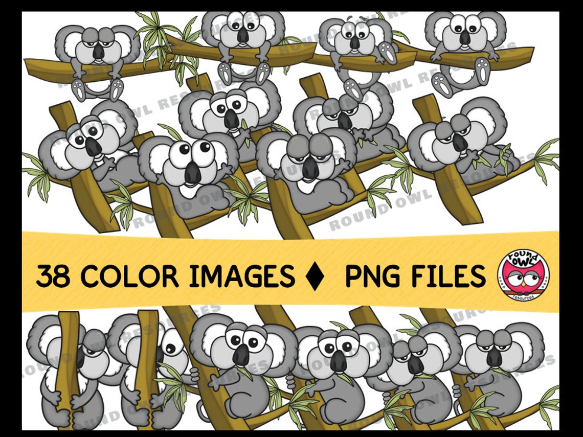 Australian Animals Clipart - Koala Outlined - Etsy