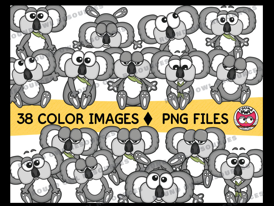 Australian Animals Clipart - Koala Outlined - Etsy