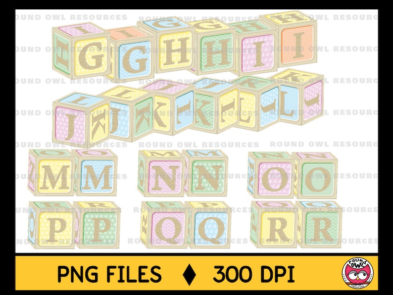 Alphabet Patterned Baby Blocks - Etsy