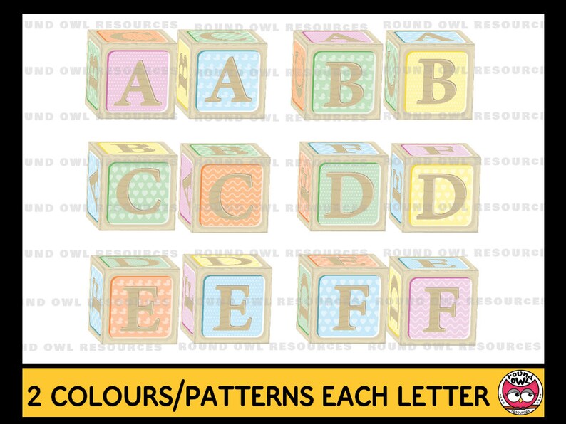 Alphabet Patterned Baby Blocks - Etsy