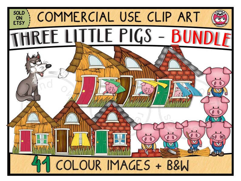 Three Little Pigs Clipart BUNDLE - Etsy