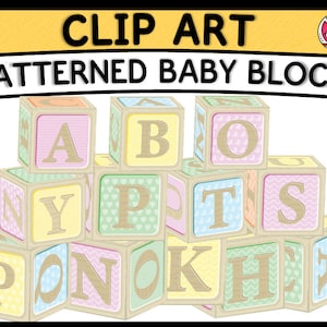 Alphabet Patterned Baby Blocks - Etsy