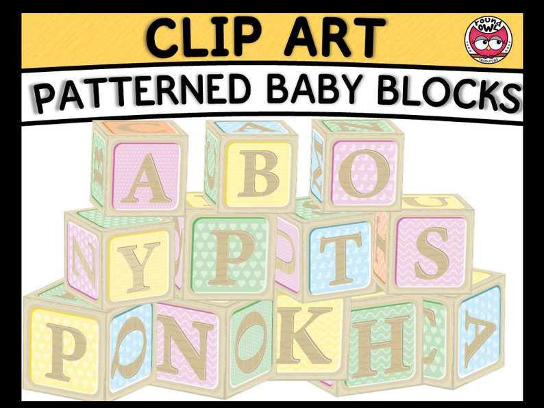 Alphabet Patterned Baby Blocks - Etsy