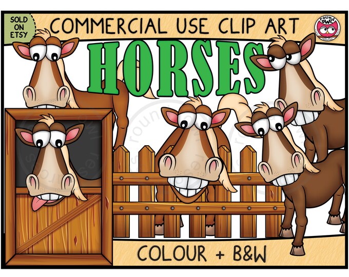 Horse Clipart / Farm Animals / Downloadable Clip Art / Commercial Use ...