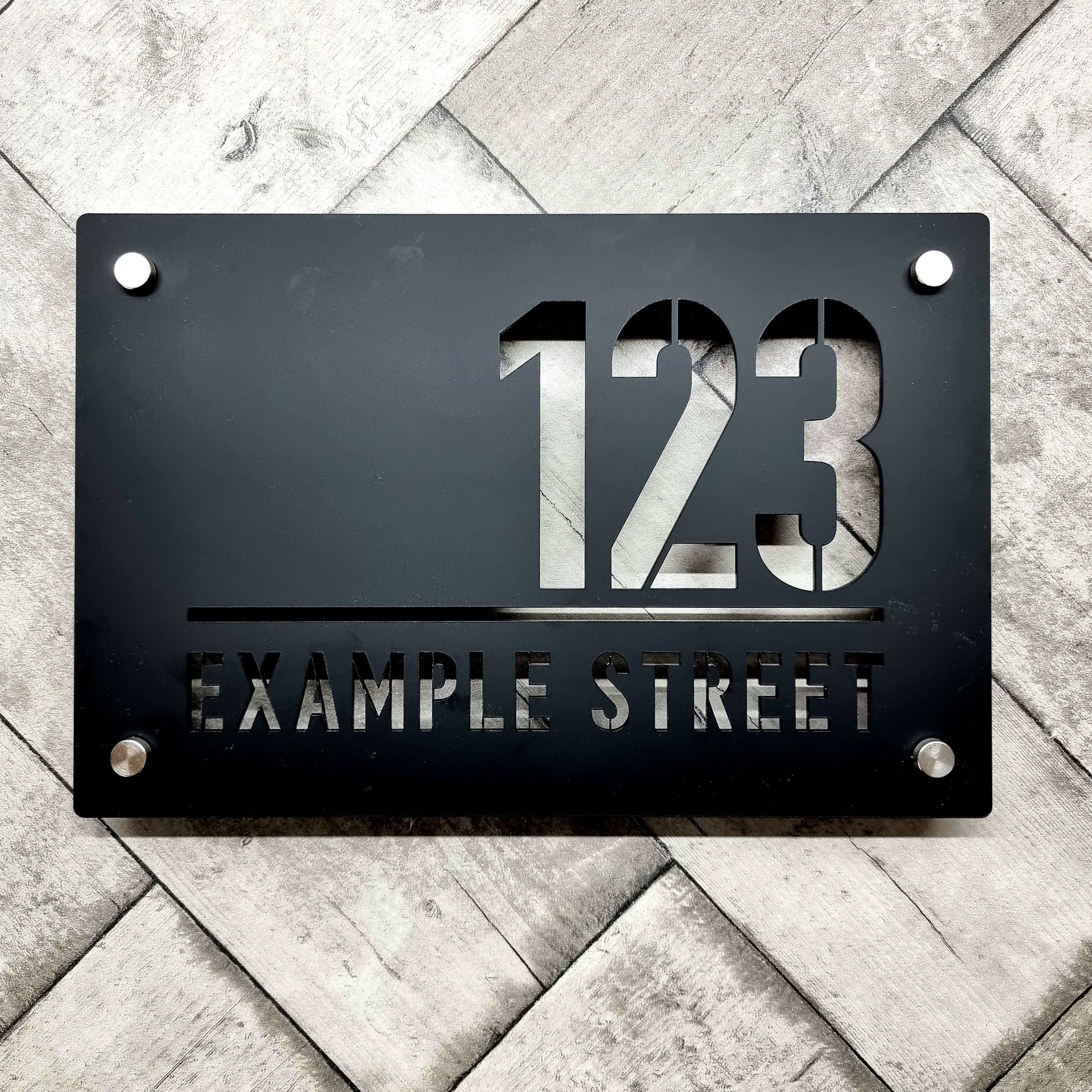 Address Sign / House Number With Stainless Steel Offset Spacers - Etsy ...