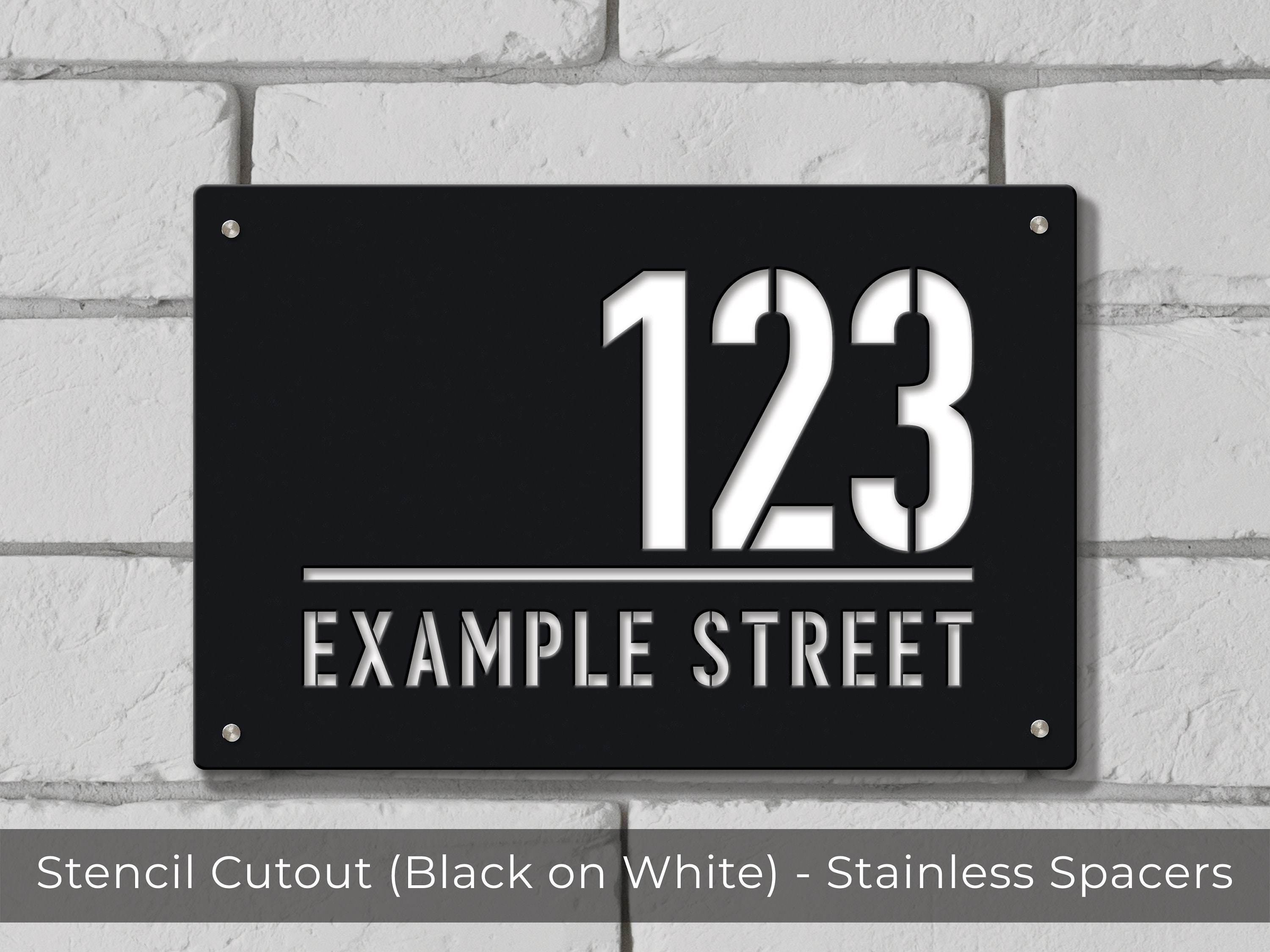 Address Sign / House Number With Stainless Steel Offset Spacers - Etsy ...