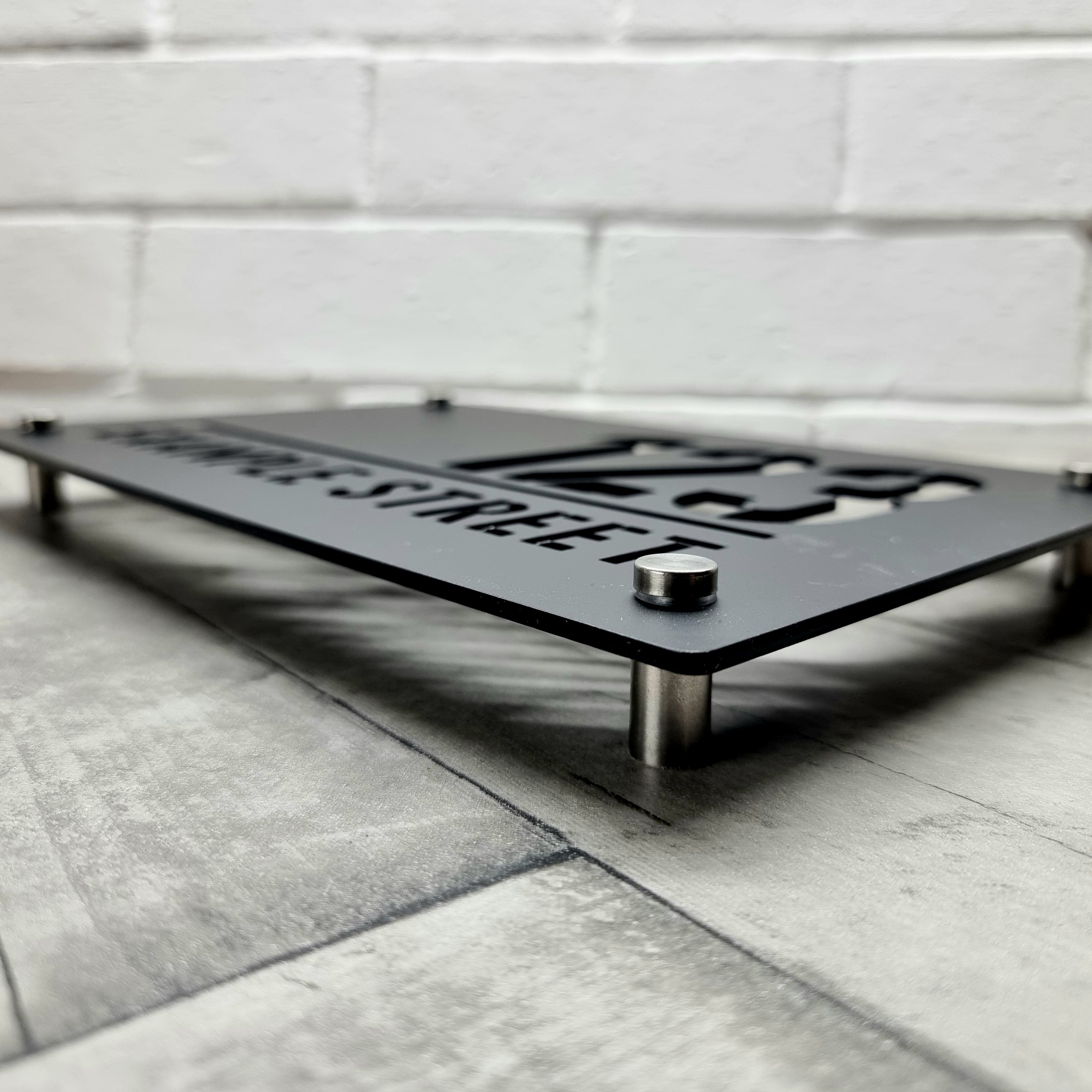 Address Sign / House Number With Stainless Steel Offset Spacers - Etsy ...