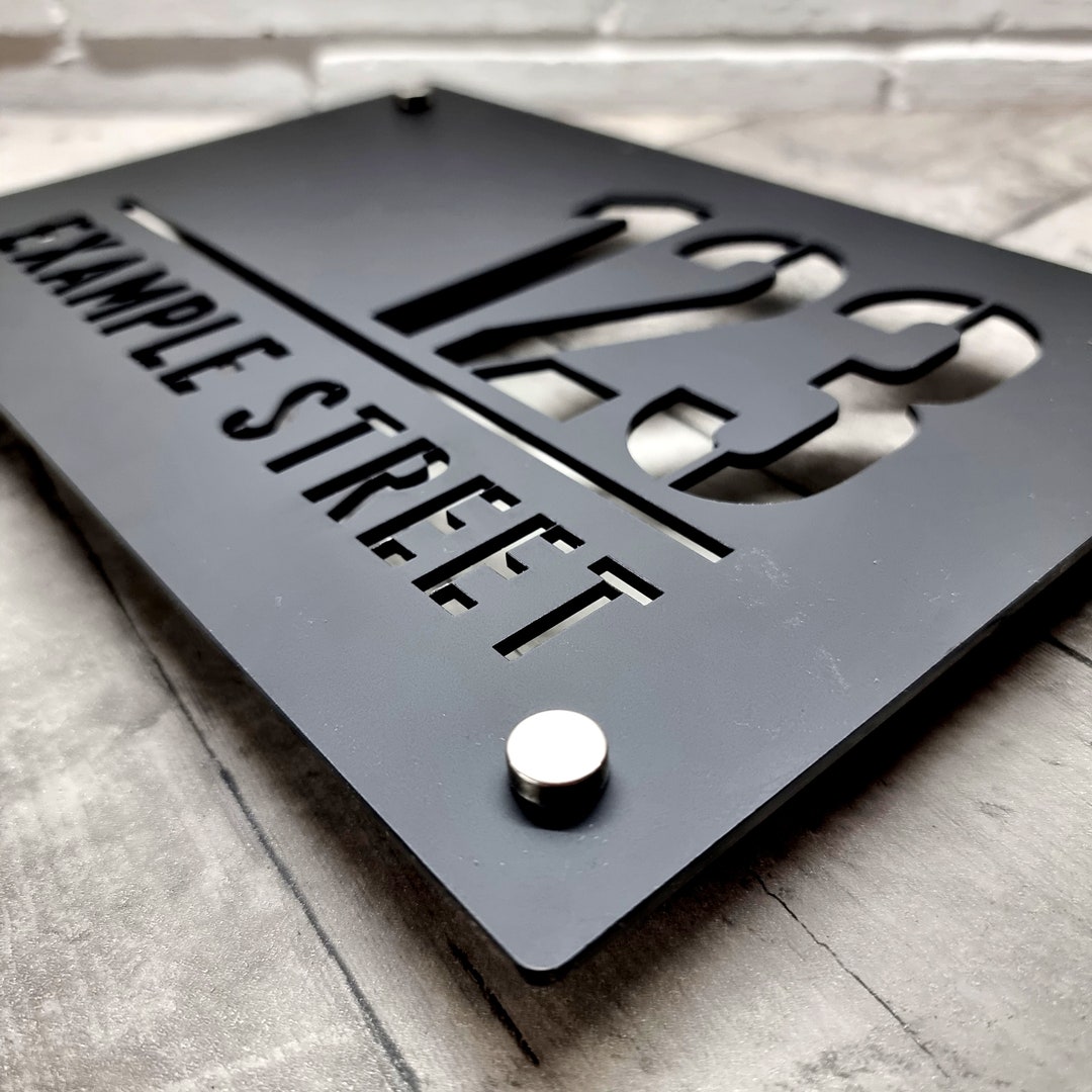 Address Sign / House Number With Stainless Steel Offset Spacers - Etsy ...