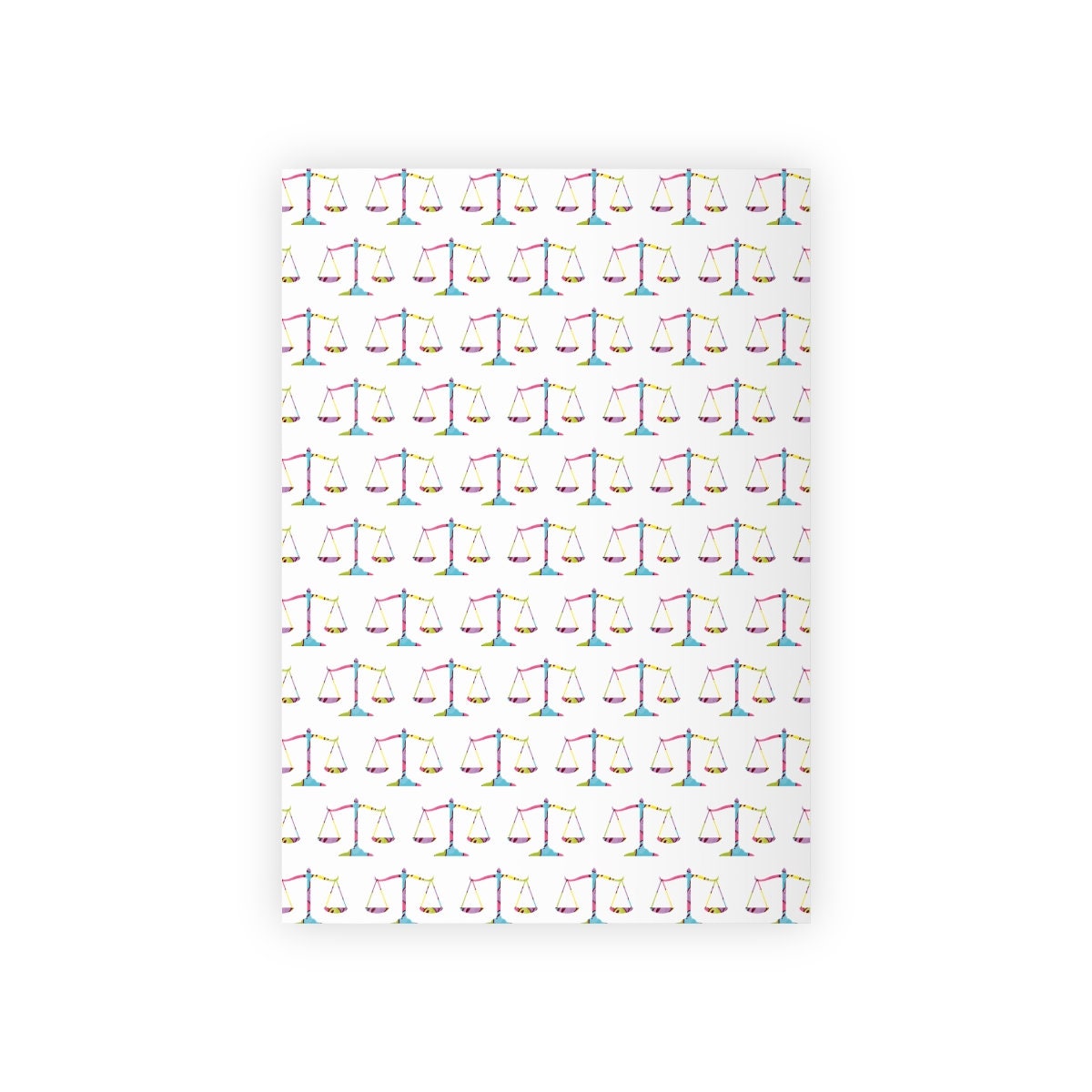 Scales of Justice Cute Wrapping Paper, White and Colorful Pastel ...