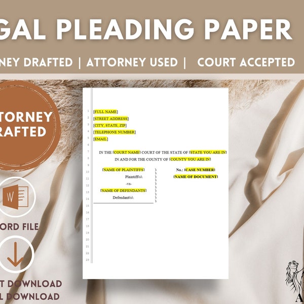 Pleading Paper Template - Etsy