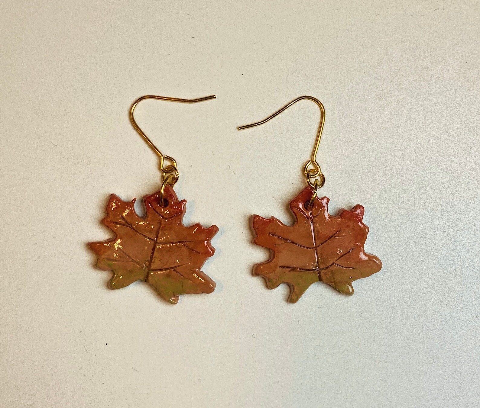 Hand Painted Maple Leaf Fall Earrings - Etsy