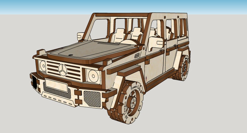 Set of VECTOR FILES for Make Mercedes-benz G500 From Plywood. Layout ...