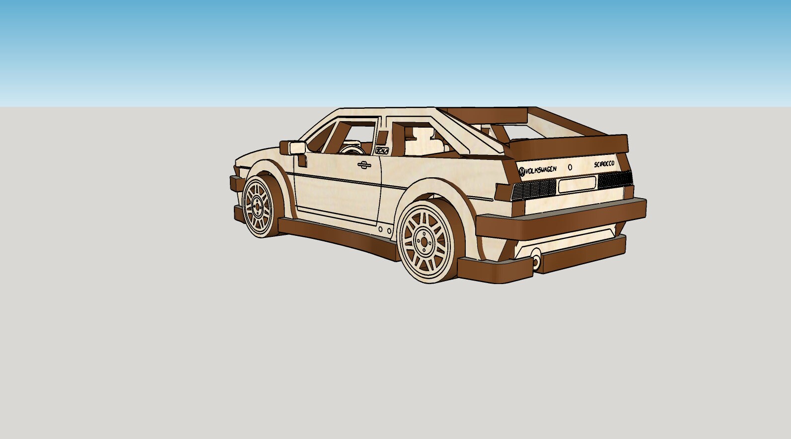 Set of Vector FILES for Make VW Scirocco MK2 . Layout File for Lasercut ...