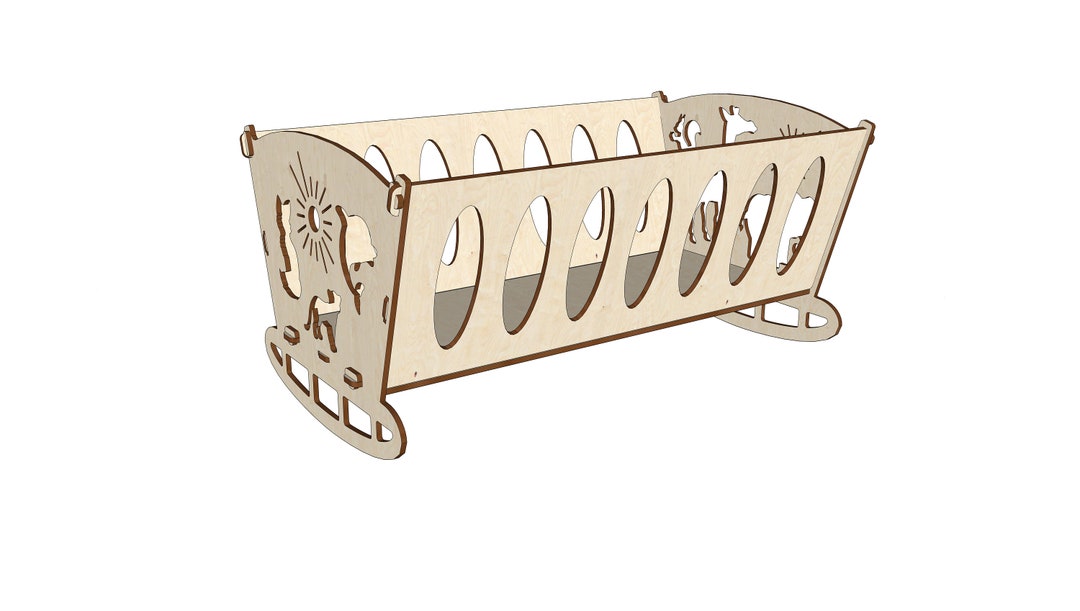 Vector Files Baby Crib for Dolls. Layout for Laser or CNC Cutter ...