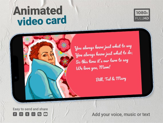 Happy Birthday Animated Video Card With Your - Etsy
