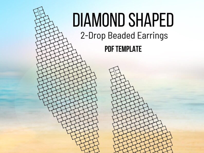 Diamond Shaped Beaded Earrings Template – 2 Drop Brick Stitch PDF ...