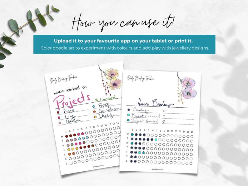 Daily Beading Tracker – Printable PDF for Beadwork, Project Planning ...