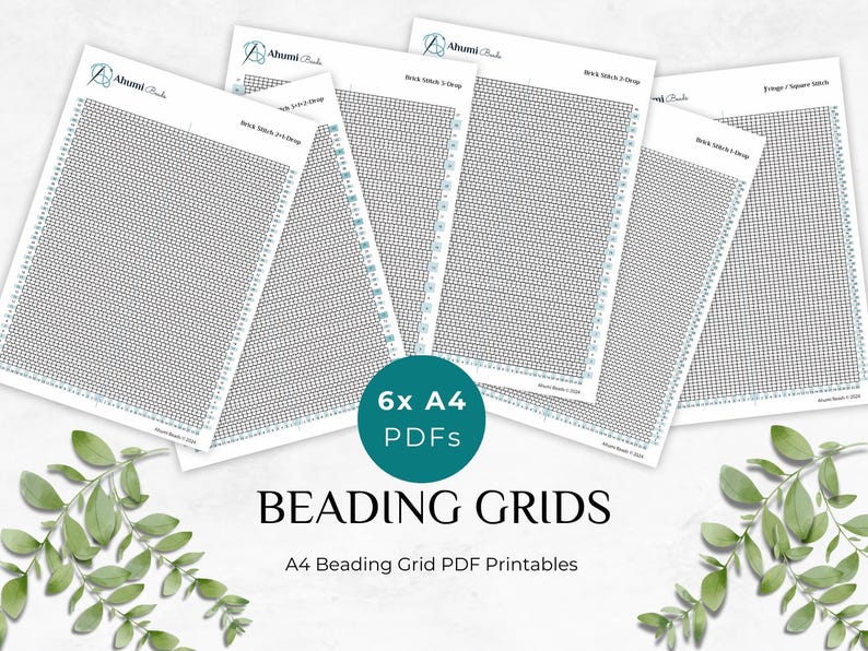 Beading Grid Graph Paper: 6 A4 PDF Templates (instant Download) - Etsy