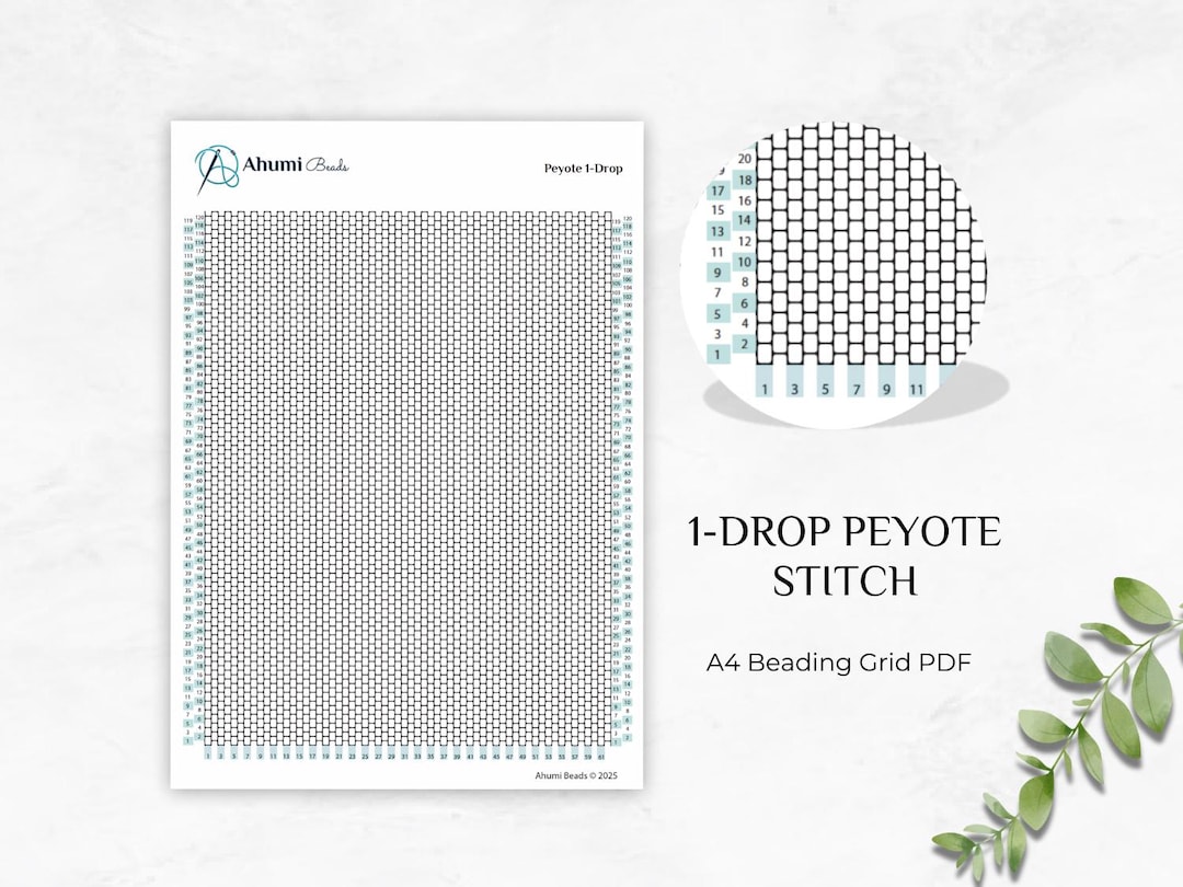 Peyote Stitch 1-drop Beading Grid – Printable Beading Template for ...