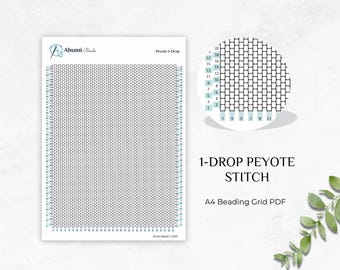 Peyote Stitch 1-drop Beading Grid – Printable Beading Template for ...