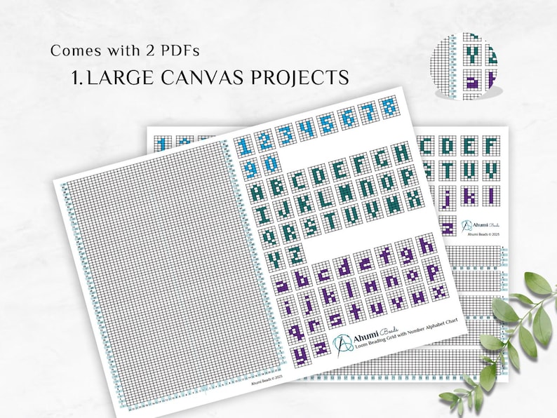 Loom Beading Alphabet & Numbers Chart: Square Stitch PDF Pattern - Etsy