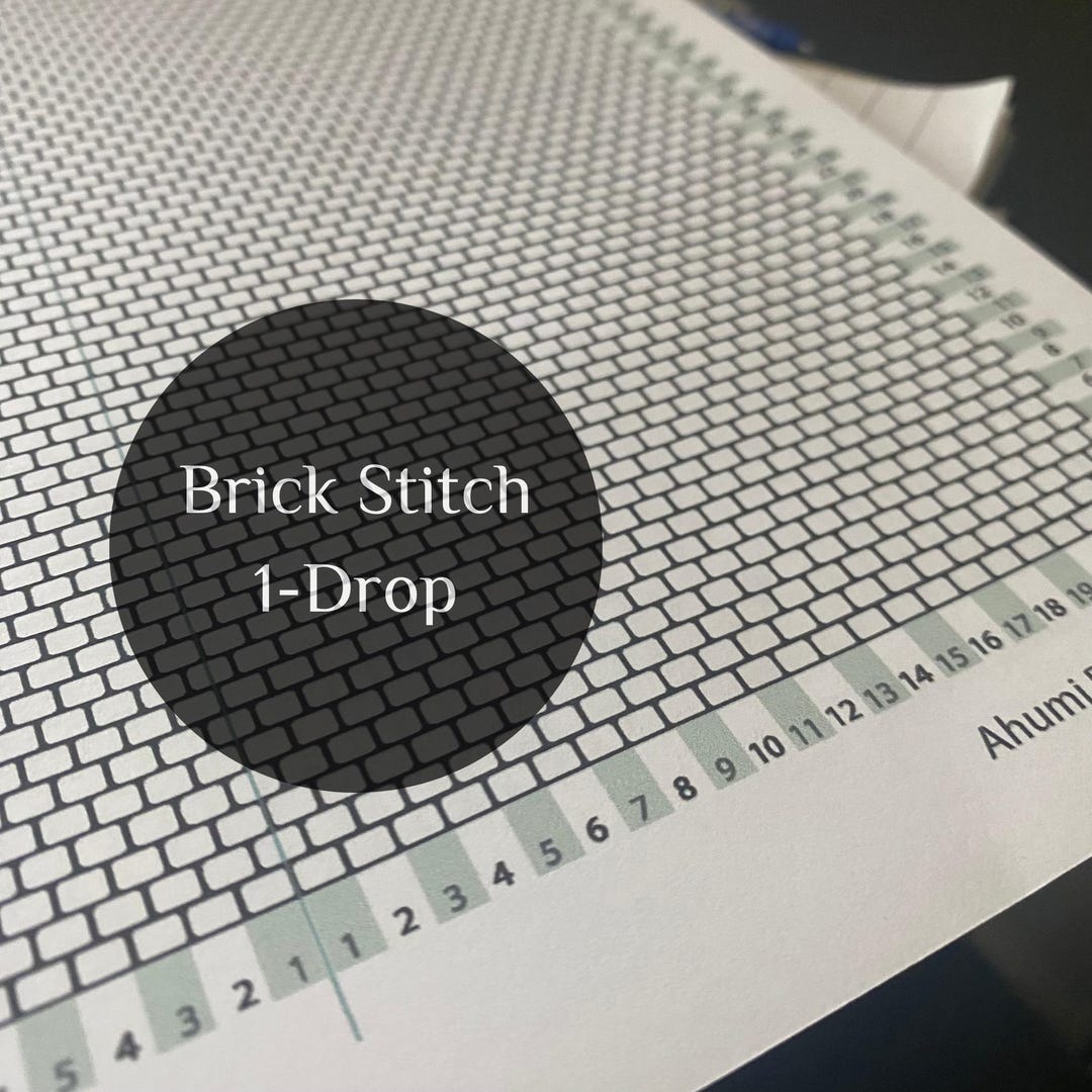 Brick Stitch 1-drop Beading Grid Paper, Single A4 Printable Beading ...