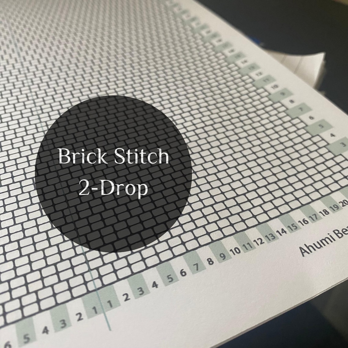 Brick Stitch 2-drop Beading Grid Paper, Single A4 Printable Beading ...