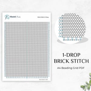Brick Stitch 1-drop Beading Grid Paper, Single A4 Printable Beading ...