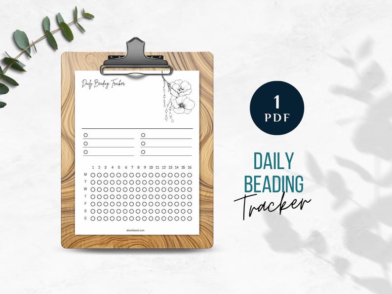 Daily Beading Tracker – Printable PDF for Beadwork, Project Planning ...
