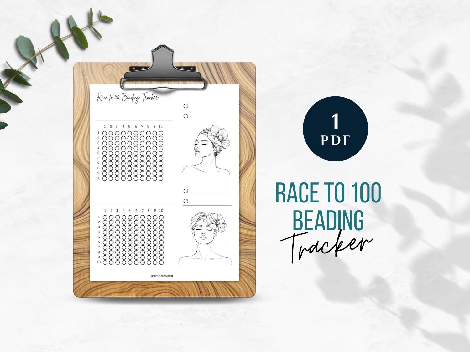 Race to 100 Beading Tracker Printable, Bead Weaving Journal, Beading ...