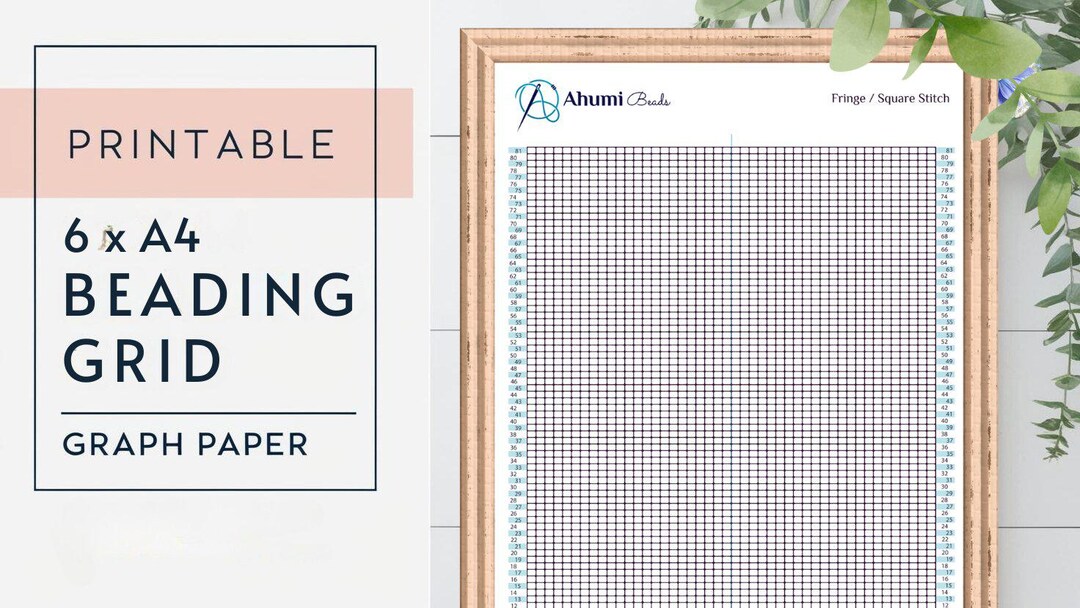 Beading Grid Paper, 6 X A4 Printable Beading Graph Paper, Digital ...