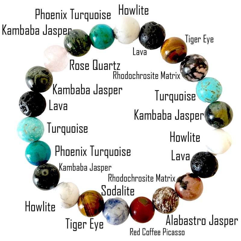 Gemstone Stretch Bracelets - Etsy