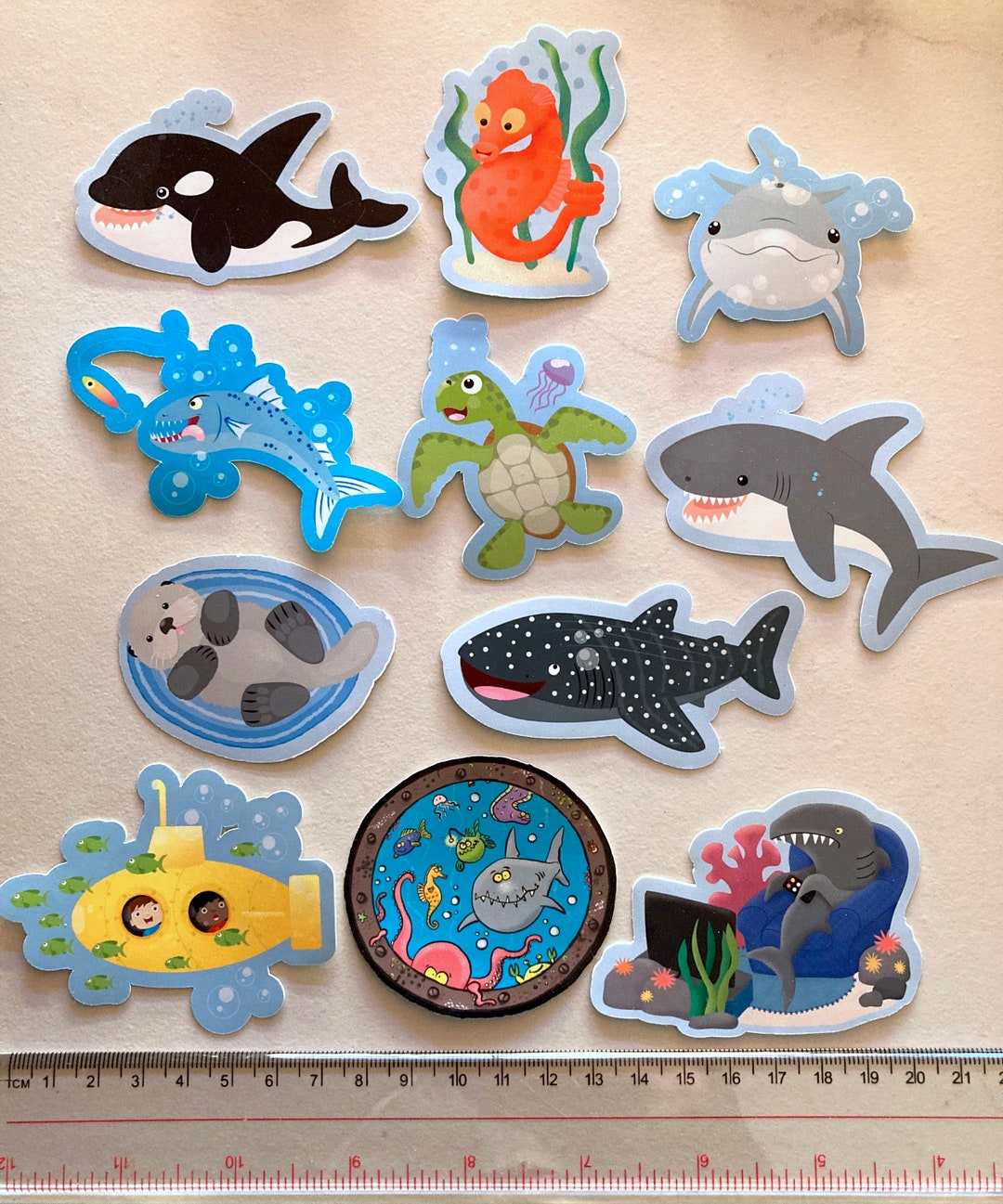 Cute Fun Under the Sea Vinyl Cartoon Stickers for Kids. 11 Pieces. - Etsy
