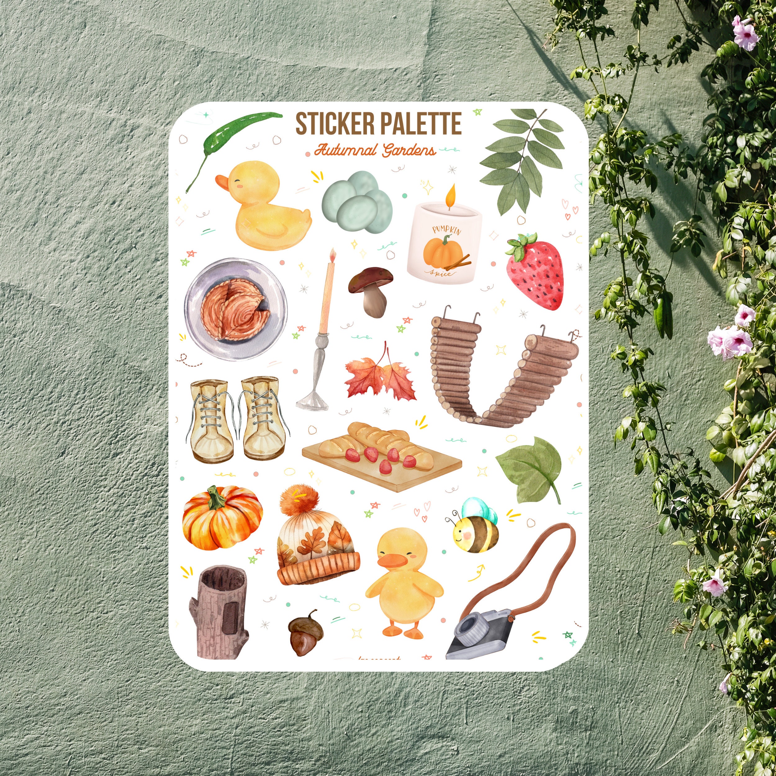 October Rain Stickers Fall Sticker Sheet Monthly Journal Stickers ...