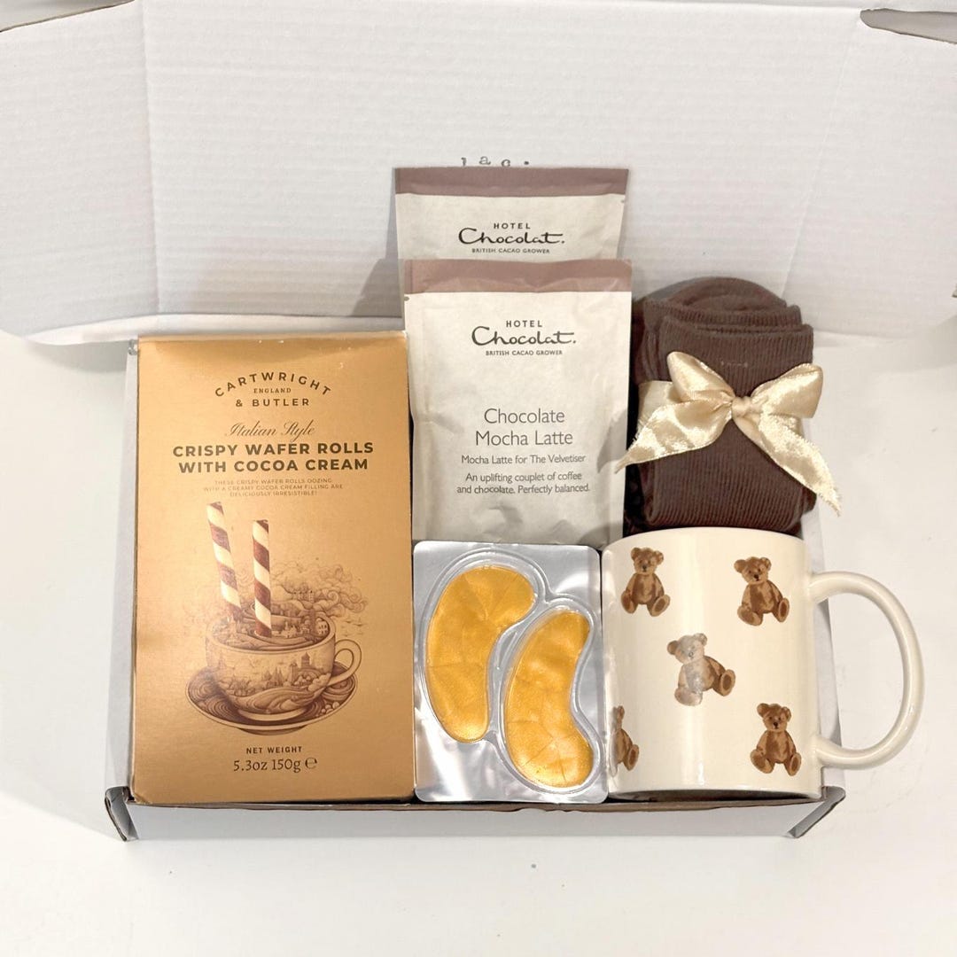 Chocolate Mocha Latte Gift Box: Vegan Cookies, Ceramic Mug - 'hug in a ...