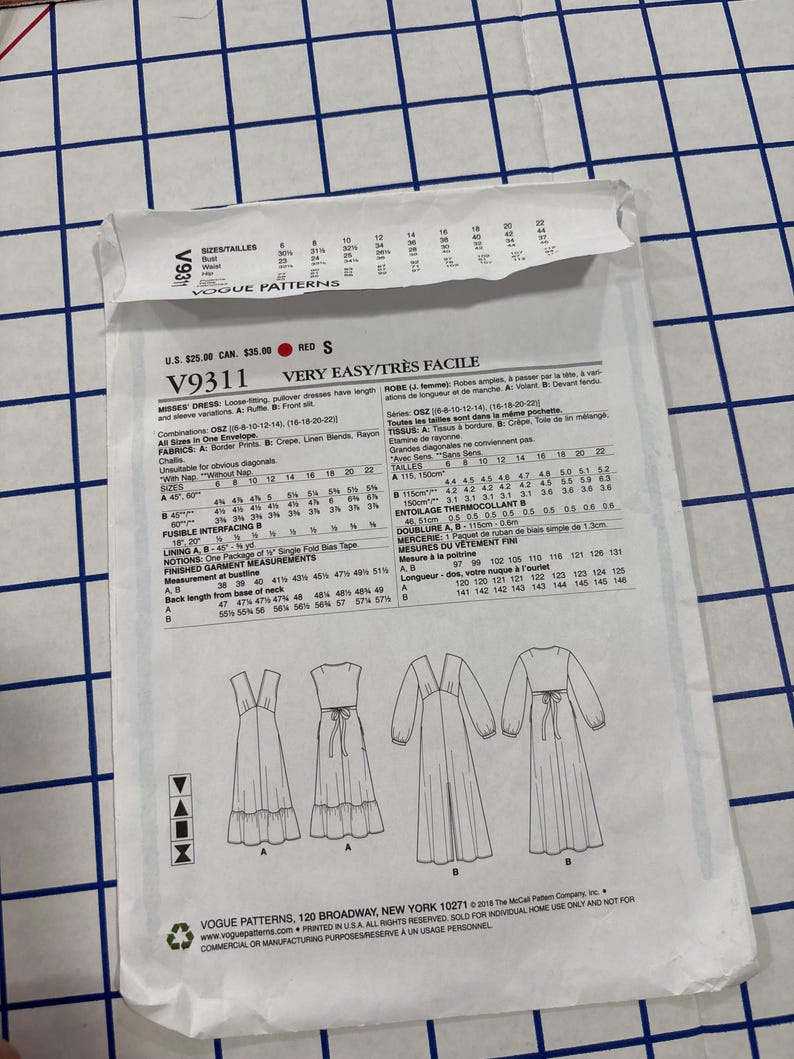 Vogue 9311 Sewing Pattern New Uncut - Etsy