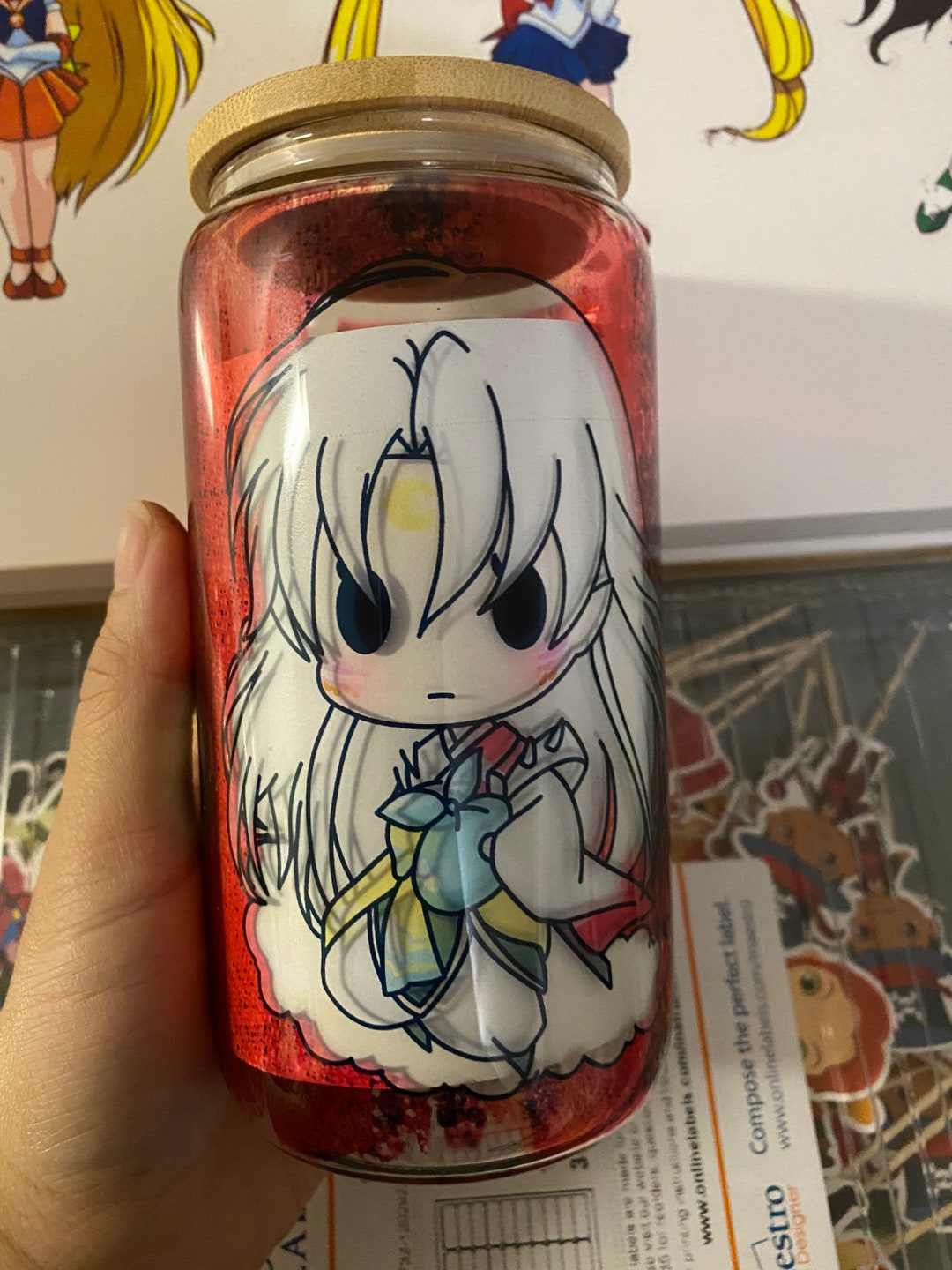 Anime Tumbler, Anime Glass Cup, Cute Manga Tumbler, Yokai Tumbler ...
