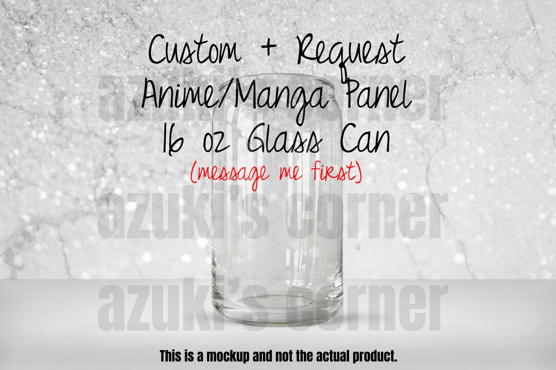 CUSTOM / REQUEST Anime Glass Cup, Anime Cup, Manga Panel Libbey Can Cup ...