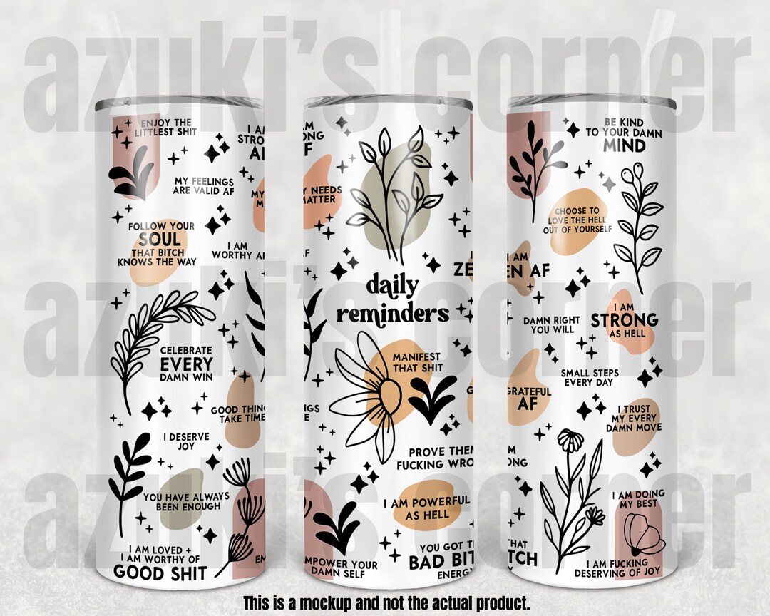 Daily Reminders Tumbler, I Am Strong Cup, Daily Affirmation Tumblers ...