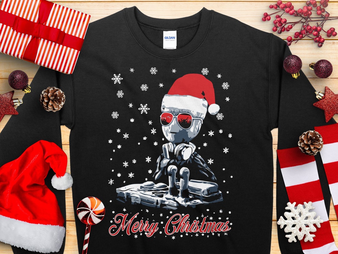 Baby Groot DJ Christmas Jumper Sweater Men's & Women's Novelty Funny ...