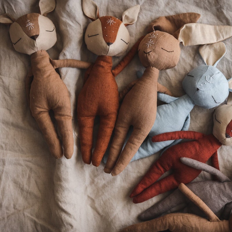 Linen Stuffed Animal - Etsy