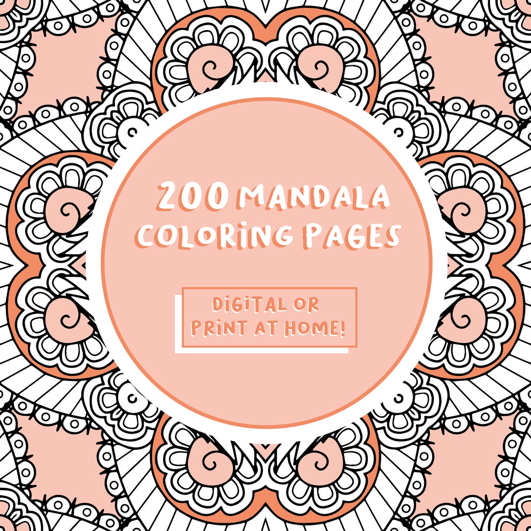 200 Mandala Coloring Pages - Etsy
