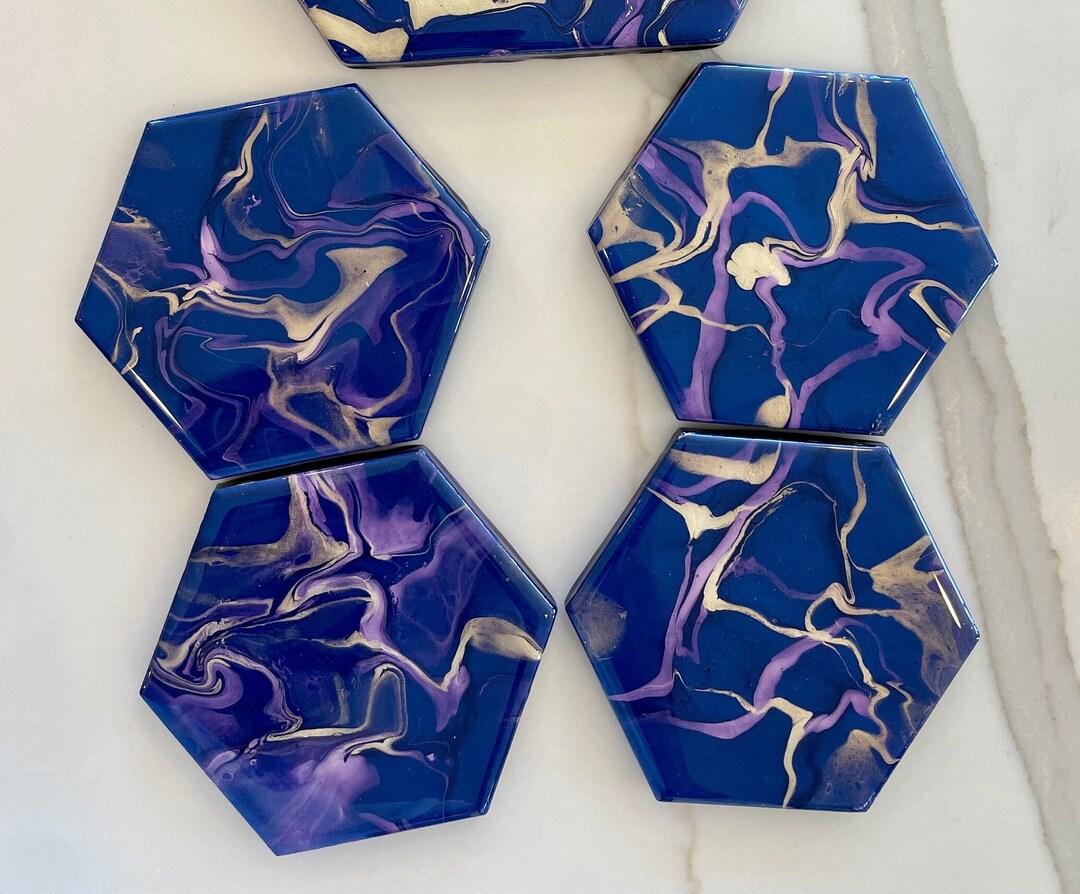 Ceramic Acrylic Pour Trivets & Coasters - Etsy