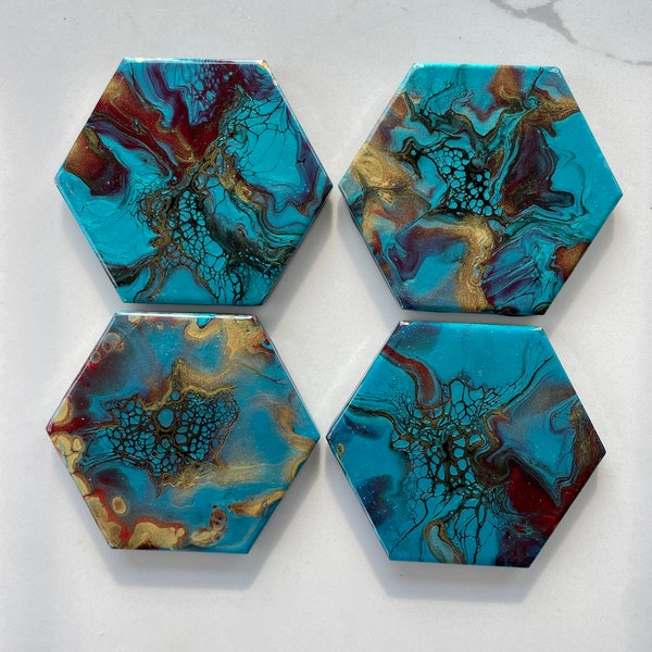 Hexagon Coasters - Etsy